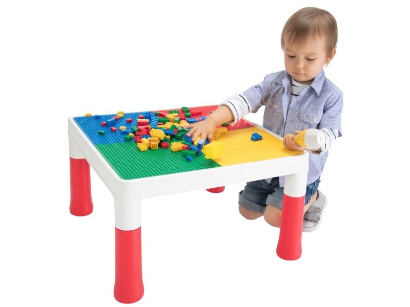 Kid-Friendly Building Block Play Table #8401TS | DELSUN