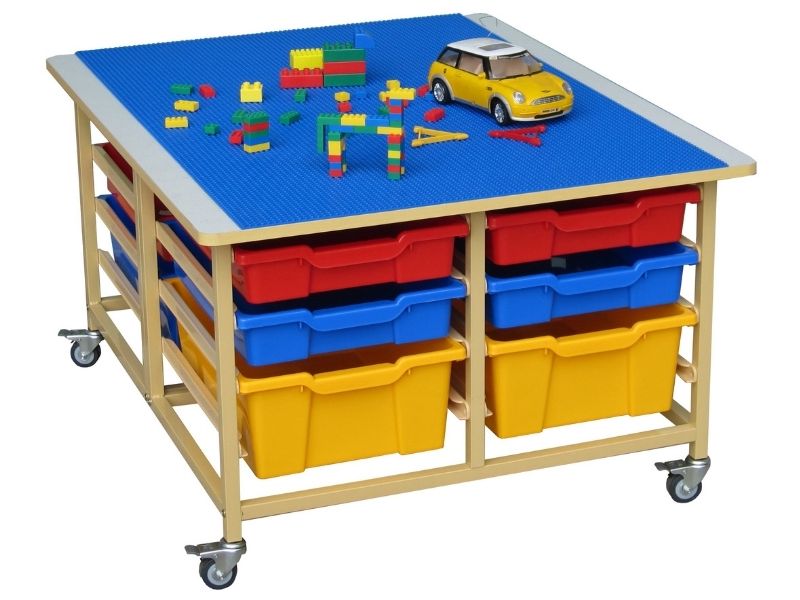 12 Storage Trays & Block Play Table #504 | DELSUN