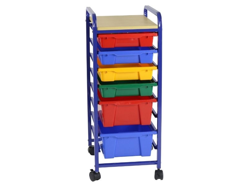 6 Trays Mobile Storage Organizer Cart #8318 | DELSUN