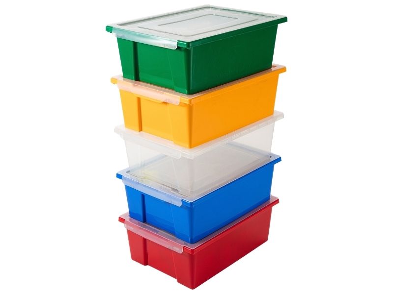DELSUN Storage Trays | Stackable School Organizers